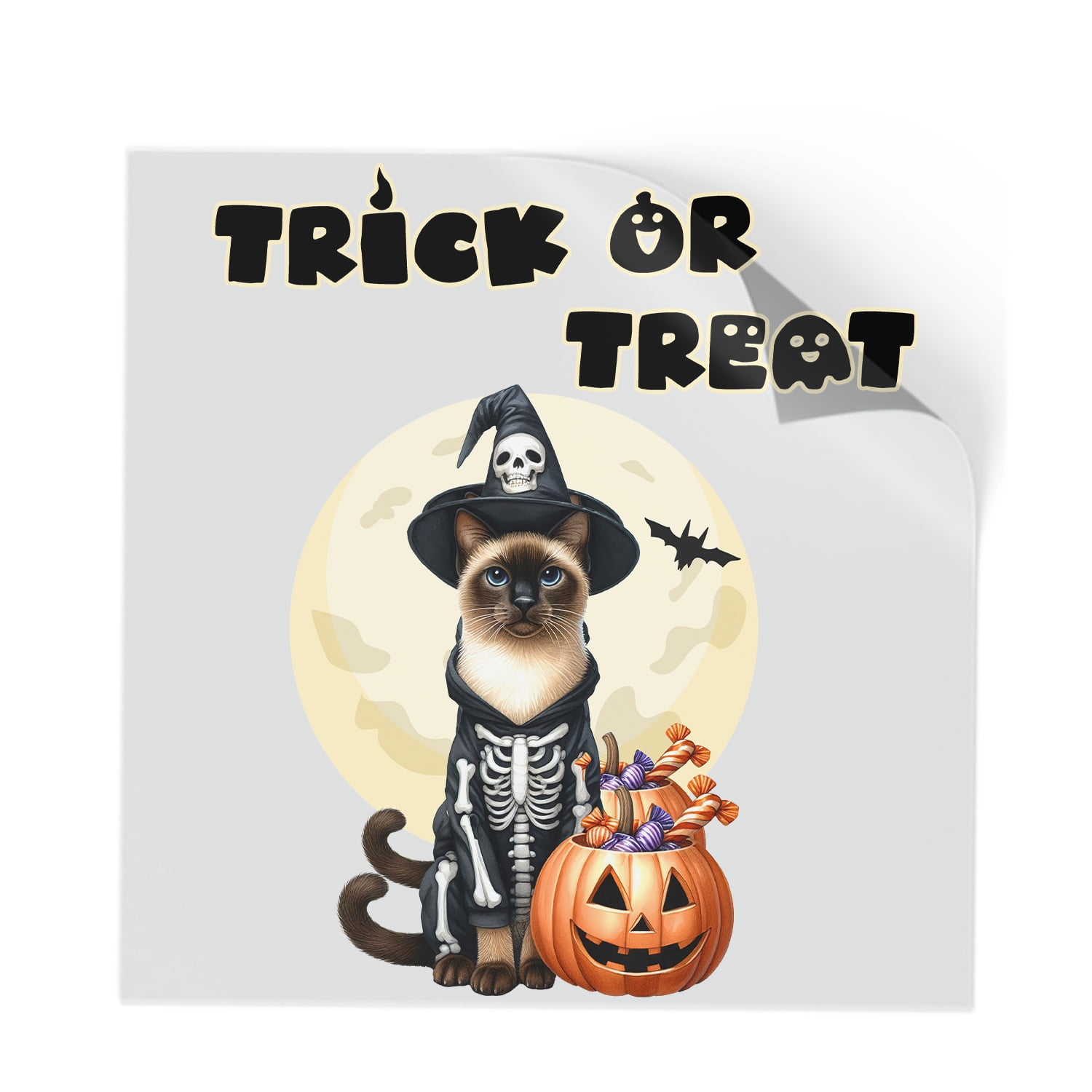 Trick or Treat Siamese Needs Candy Happy Halloween Night Cutout ...