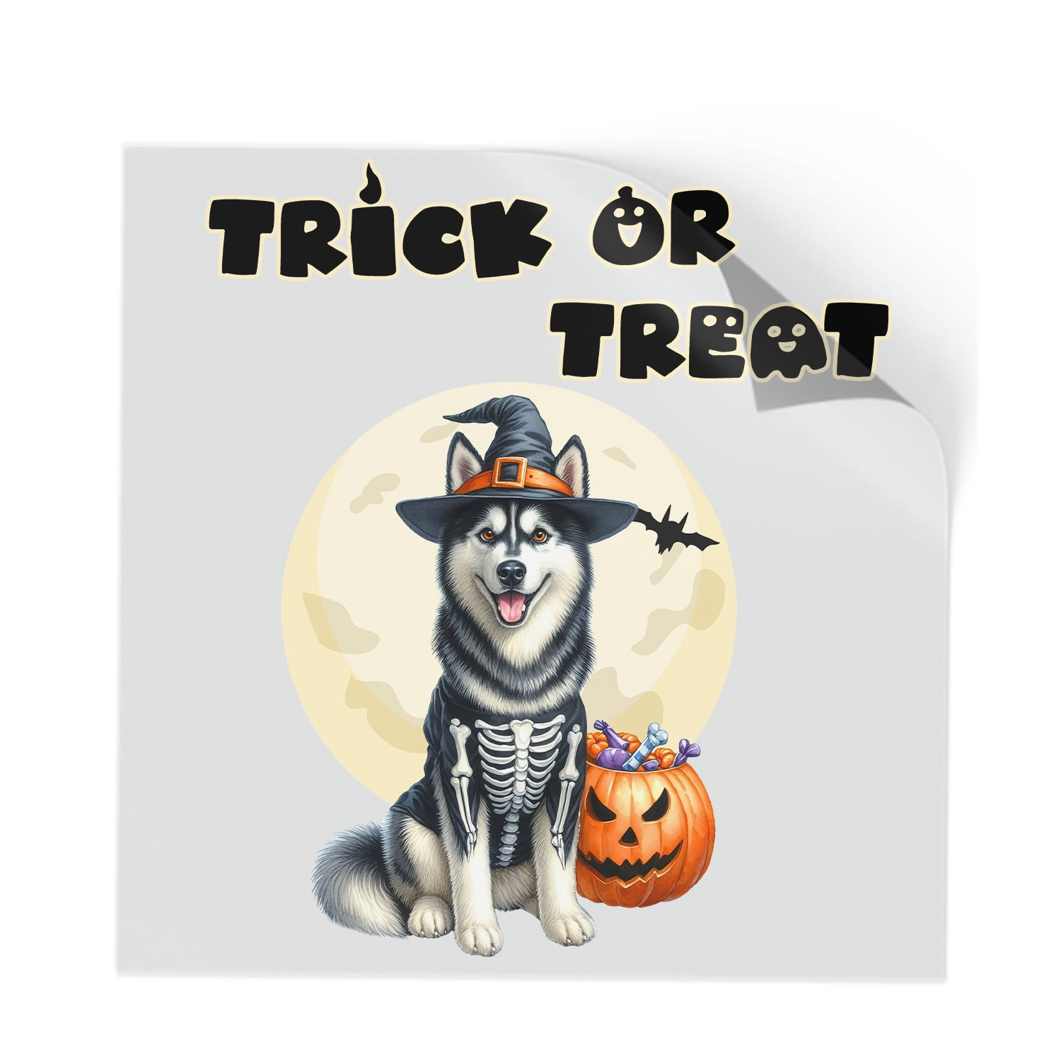 Trick or Treat Siberian Husky Needs Candy Happy Halloween Night Cutout ...