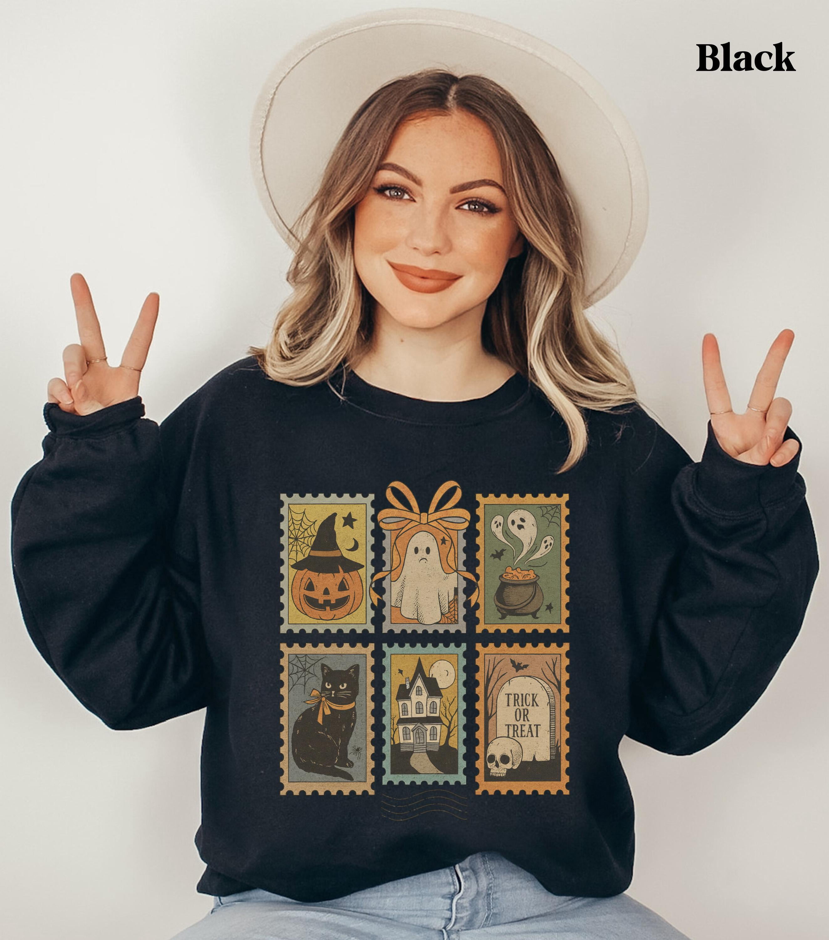 Trick or Treat Sweatshirt, Halloween Crewneck, Halloween Outfits Women ...