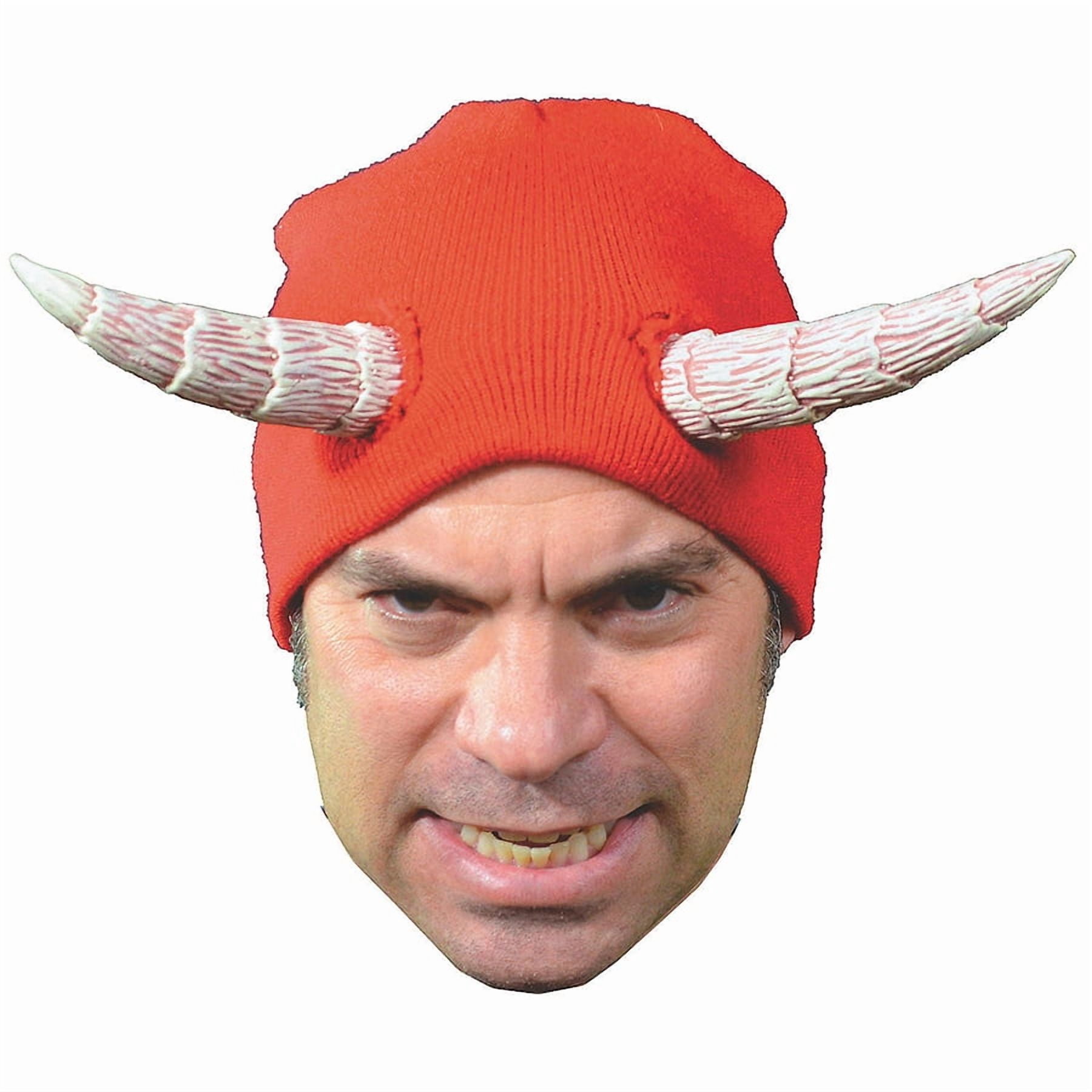 Morris Costumes MATT115 Adults Devil's Cap Red Knit Hat with Horns ...