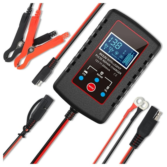 Trickle Charger for Car Battery 12V and 6V,Smart Car Battery Chargers ...