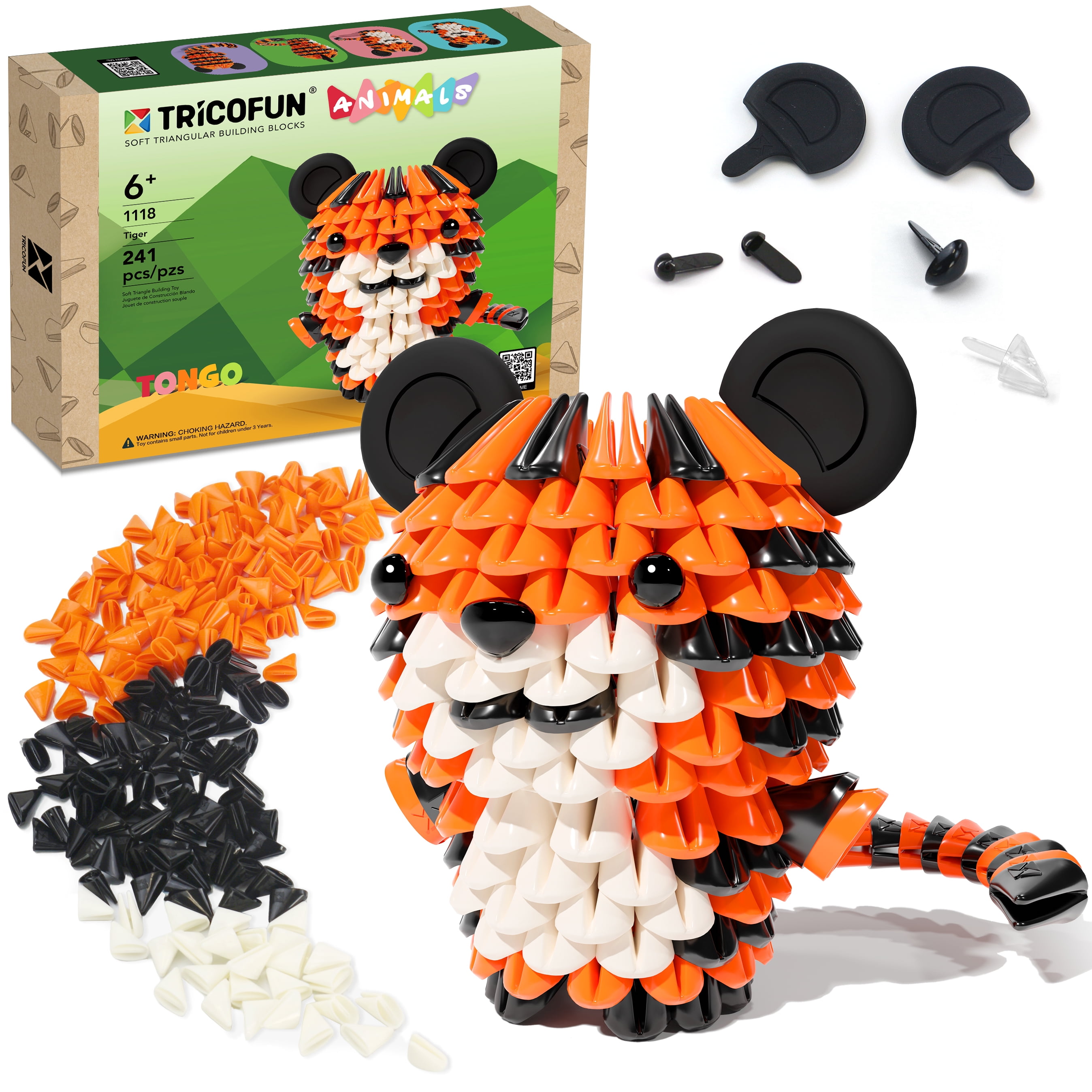Tricofun Animals 3D Soft Building Blocks - Cute Animal Kit, STEM ...