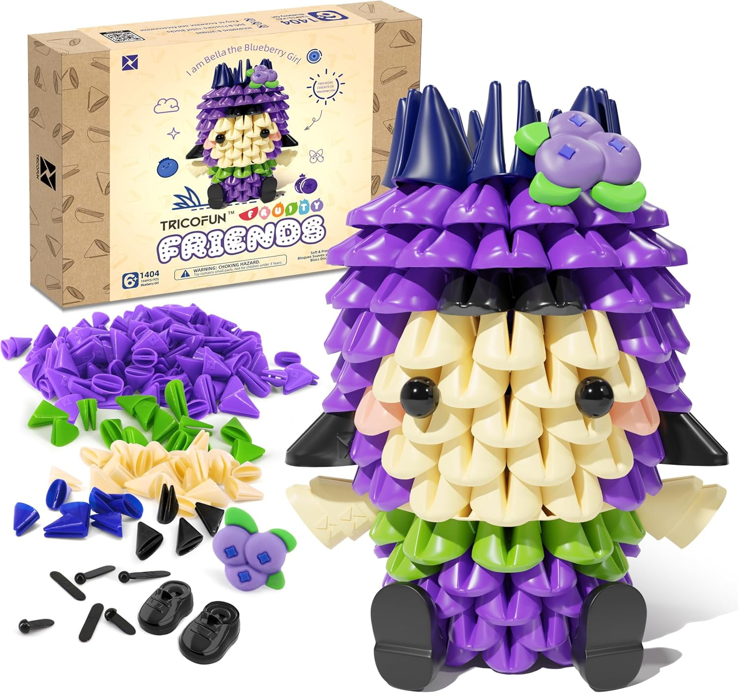 Tricofun Fruity Friends- Soft Building Blocks, Cute 3D fruit figures ...