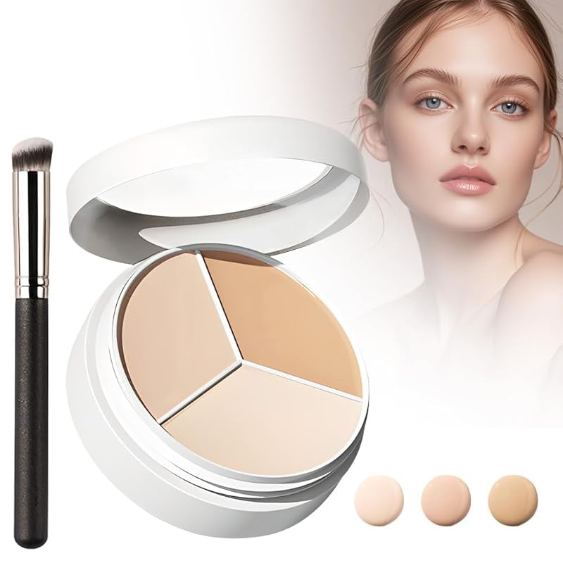 Tricolor Concealer, 3 Color Cream Concealer Full Coverage Tri Color ...