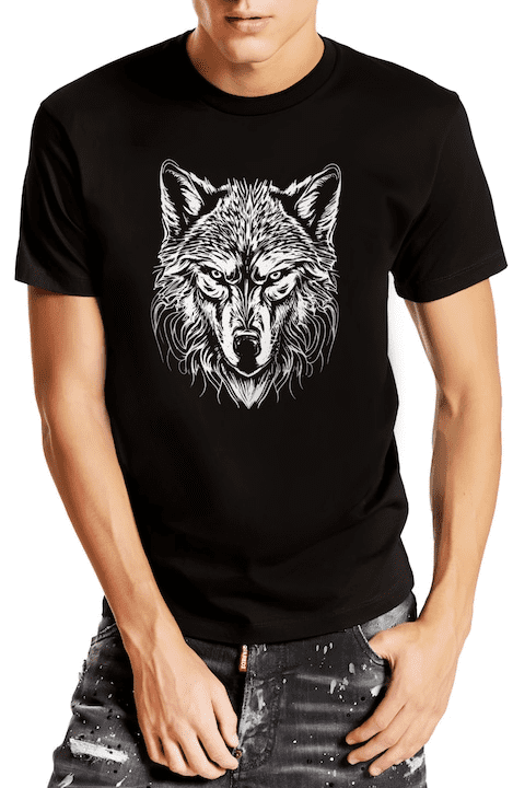 Tricou barbati, Wolf Head, Lup, Negru - Walmart.com
