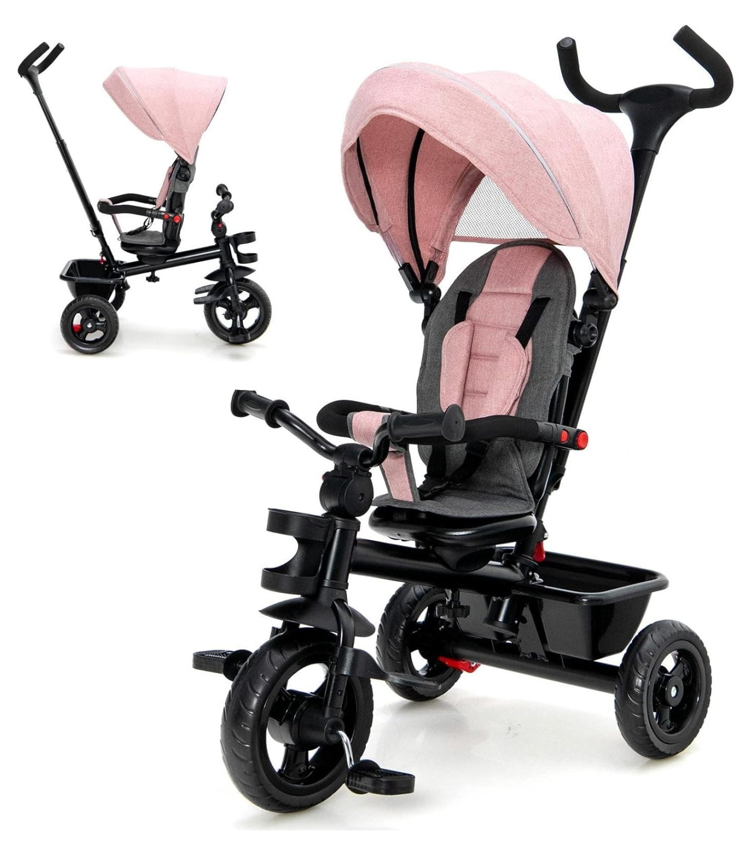 Tricycle, 5 in 1 Toddler Bike with Adjustable Push Handle, Removable ...