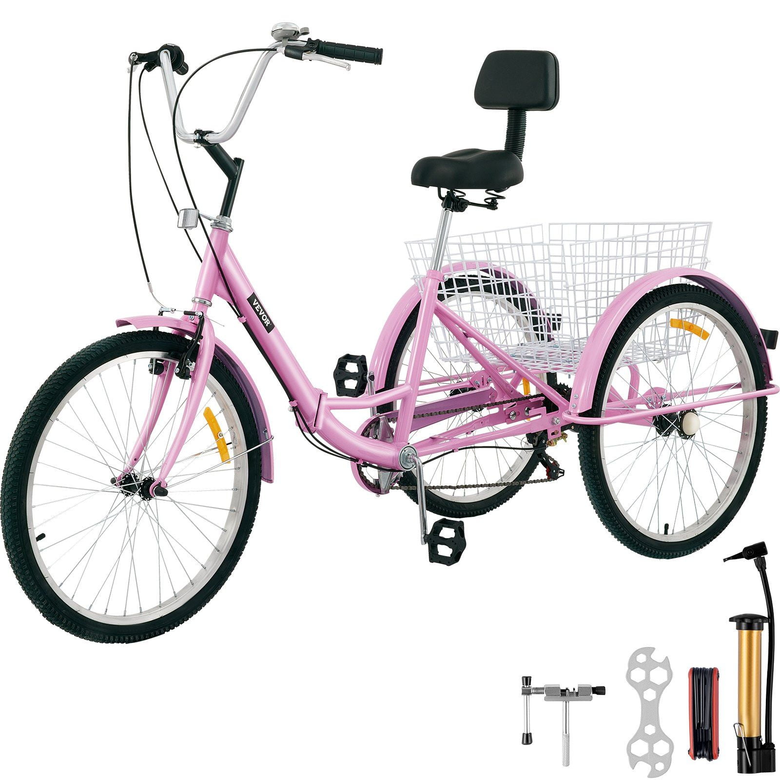 Tricycle Adult 26'' Wheels Adult Tricycle 7-Speed 3 Wheel Bikes For ...