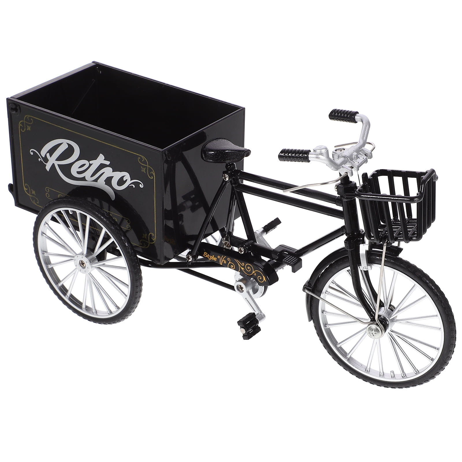 Tricycle Model Vintage Metal Tricycle Statue Desktop Decor Handicraft ...