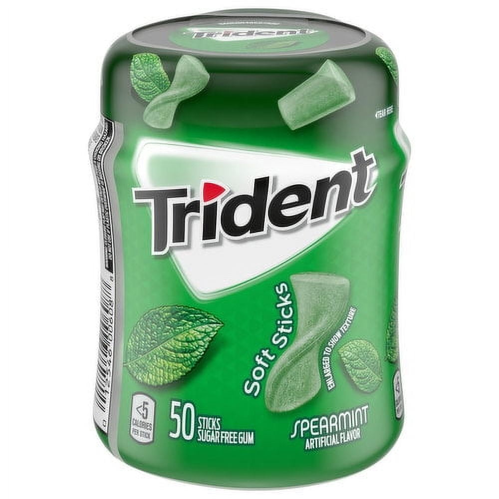 Trident Gum Sugarfree with Xylitol Spearmint Unwrapped - 50 Count 50 ...
