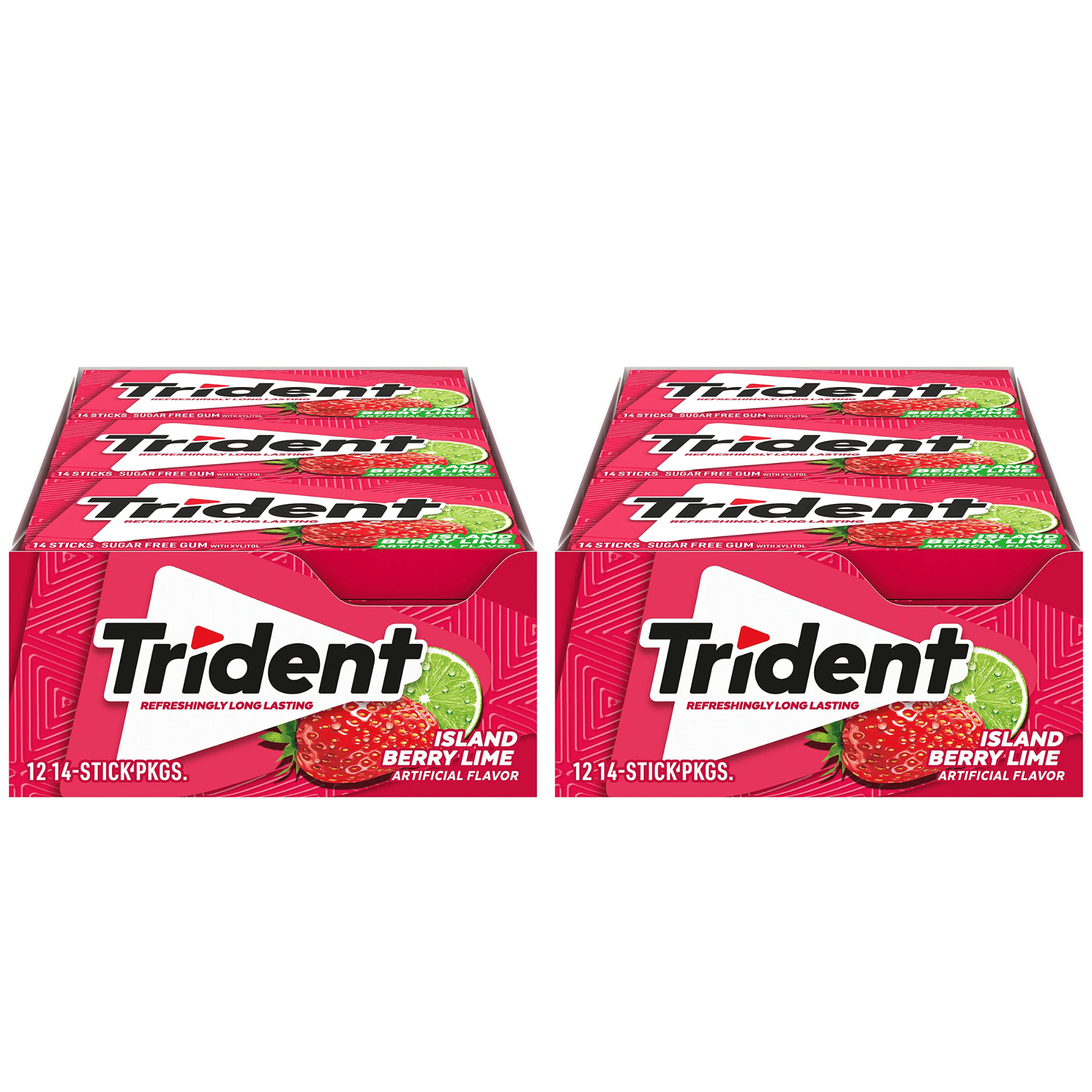 Trident Island Berry Lime Sugar Free Gum, 24 Packs of 28 Pieces (336 ...