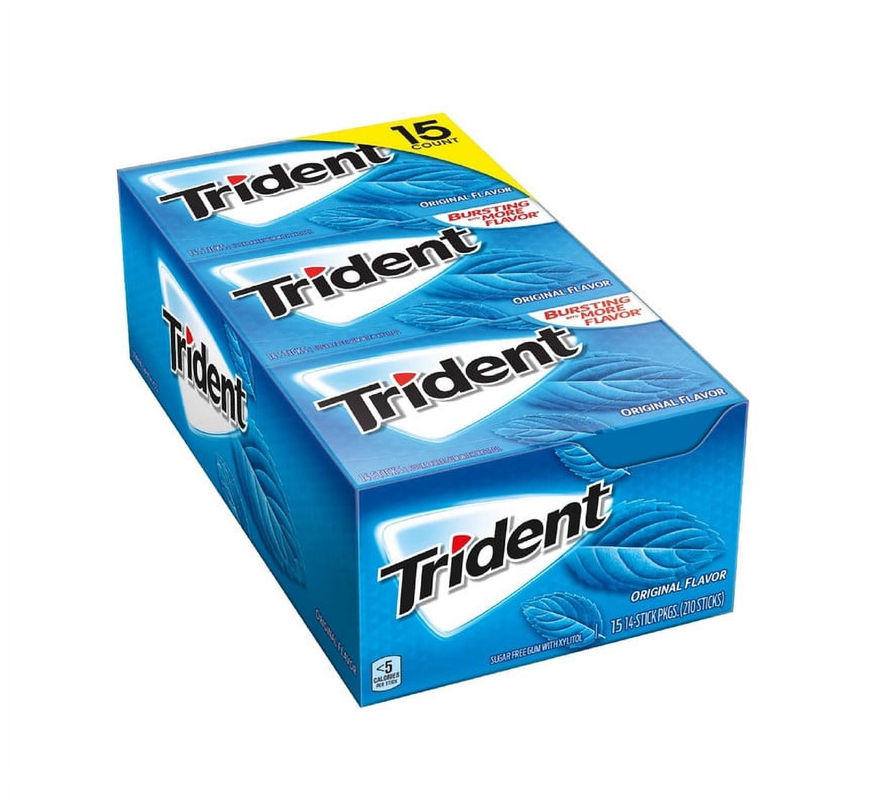 Trident Original Flavor Sugar-Free Gum (14 pc./pk., 15 pk.) - Walmart.com
