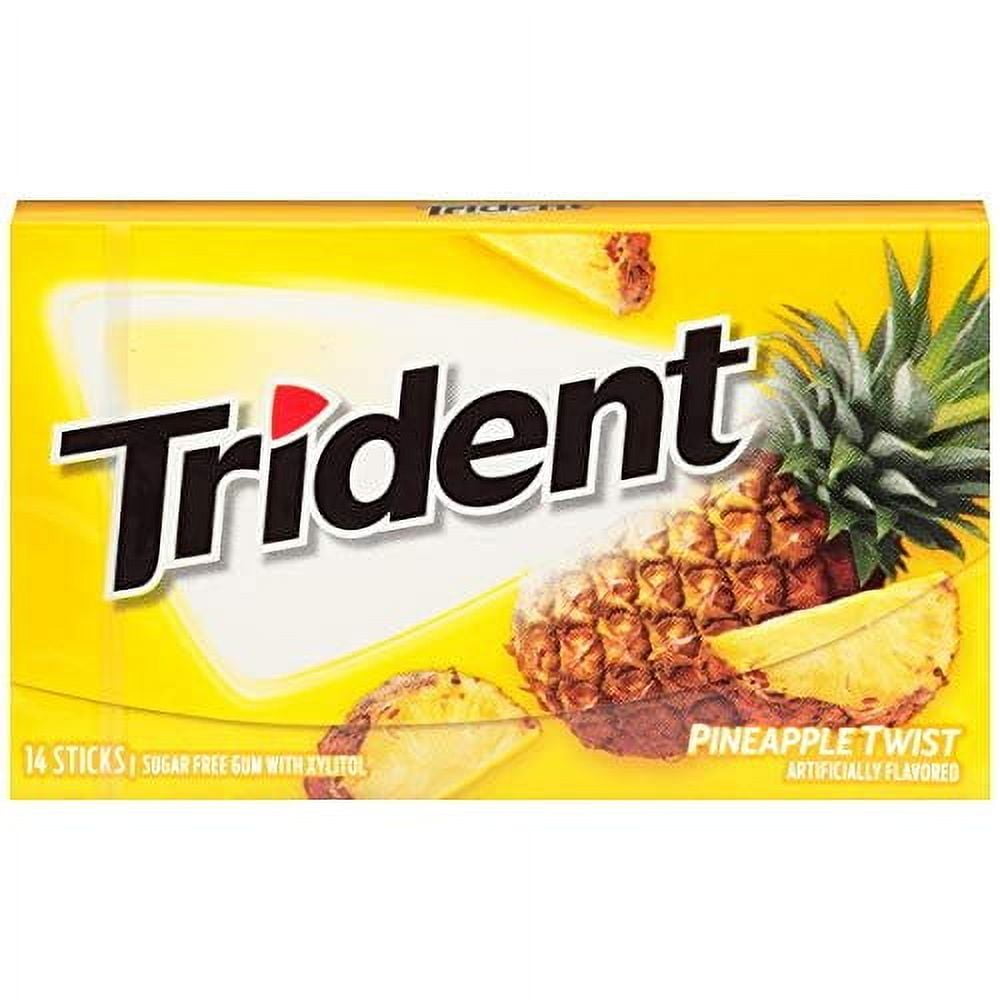 Trident Pineapple Twist Sugar Free Chewing Gum, Fruit Flavor, 12 Packs ...
