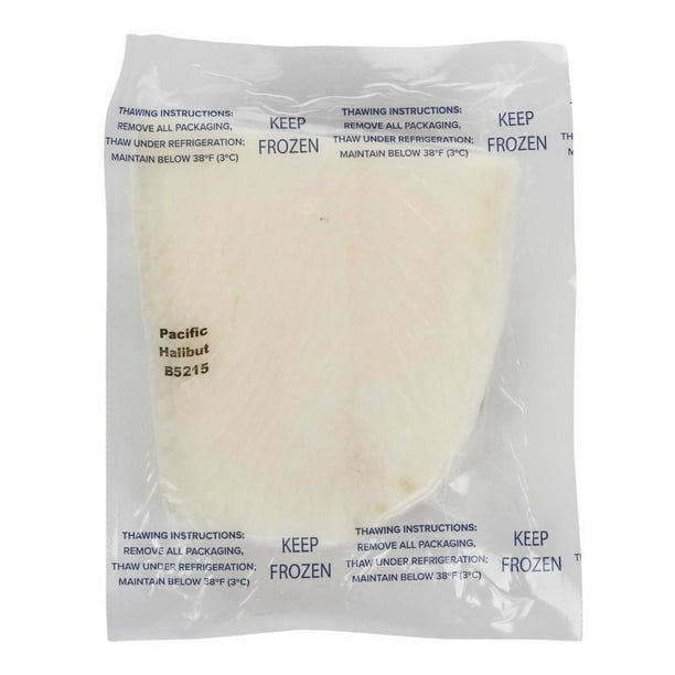 Trident Seafoods 8 Ounce Boneless Skinless Raw Halibut Fillet, 10 Pound ...