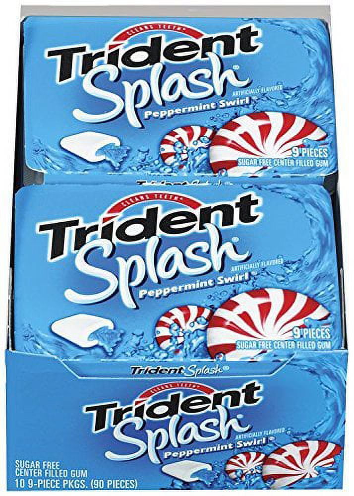 Trident Splash Sugar Free Gum Peppermint Swirl, 9-Piece, 20-Pack ...
