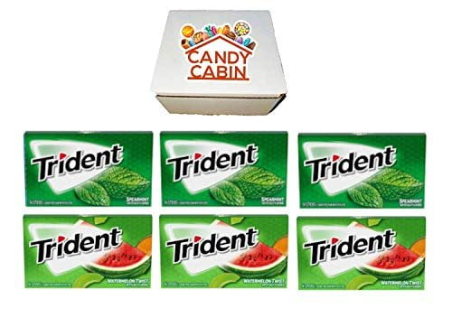 Trident Sugar Free Chewing Gum, Variety Pack of 6 by CANDY CABIN ...