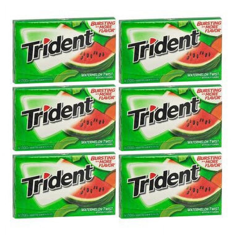 Trident Sugar Free Gum 14 Sticks - Watermelon Twist [ 6 Pack ] - Walmart.com