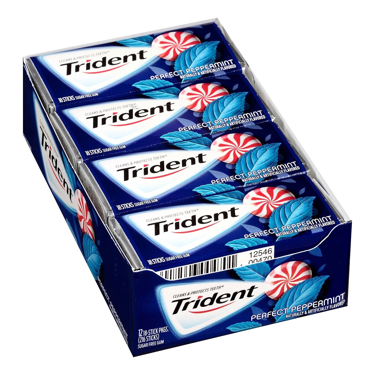 Trident Sugar Free Gum, Perfect Peppermint, 18 Pc (Innerpack of 12 ...