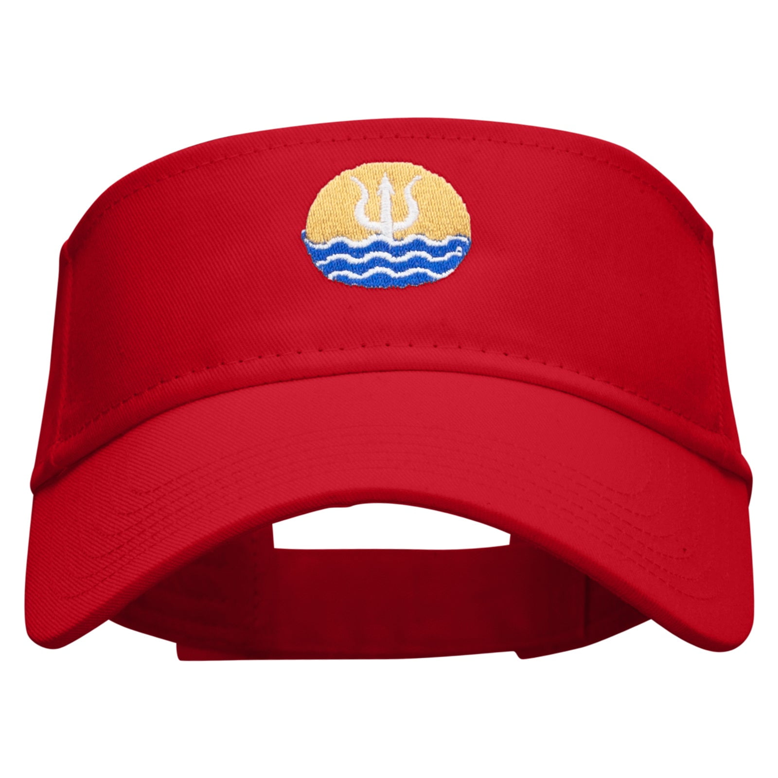 Trident Sunset Embroidered Cotton Twill Sun Visor - Red OSFM - Walmart.com