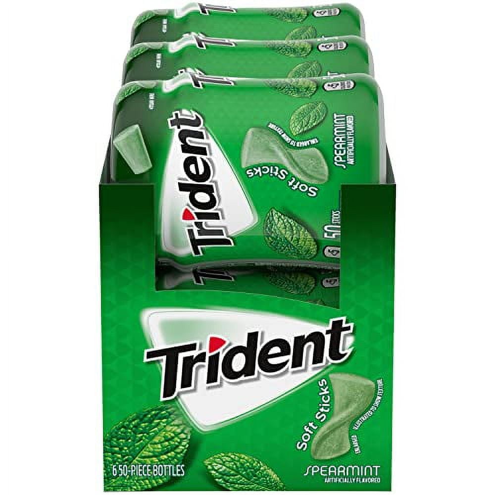 Free Shipping! Trident Unwrapped Spearmint Gum Pack of 6 Bottles, 50 ...