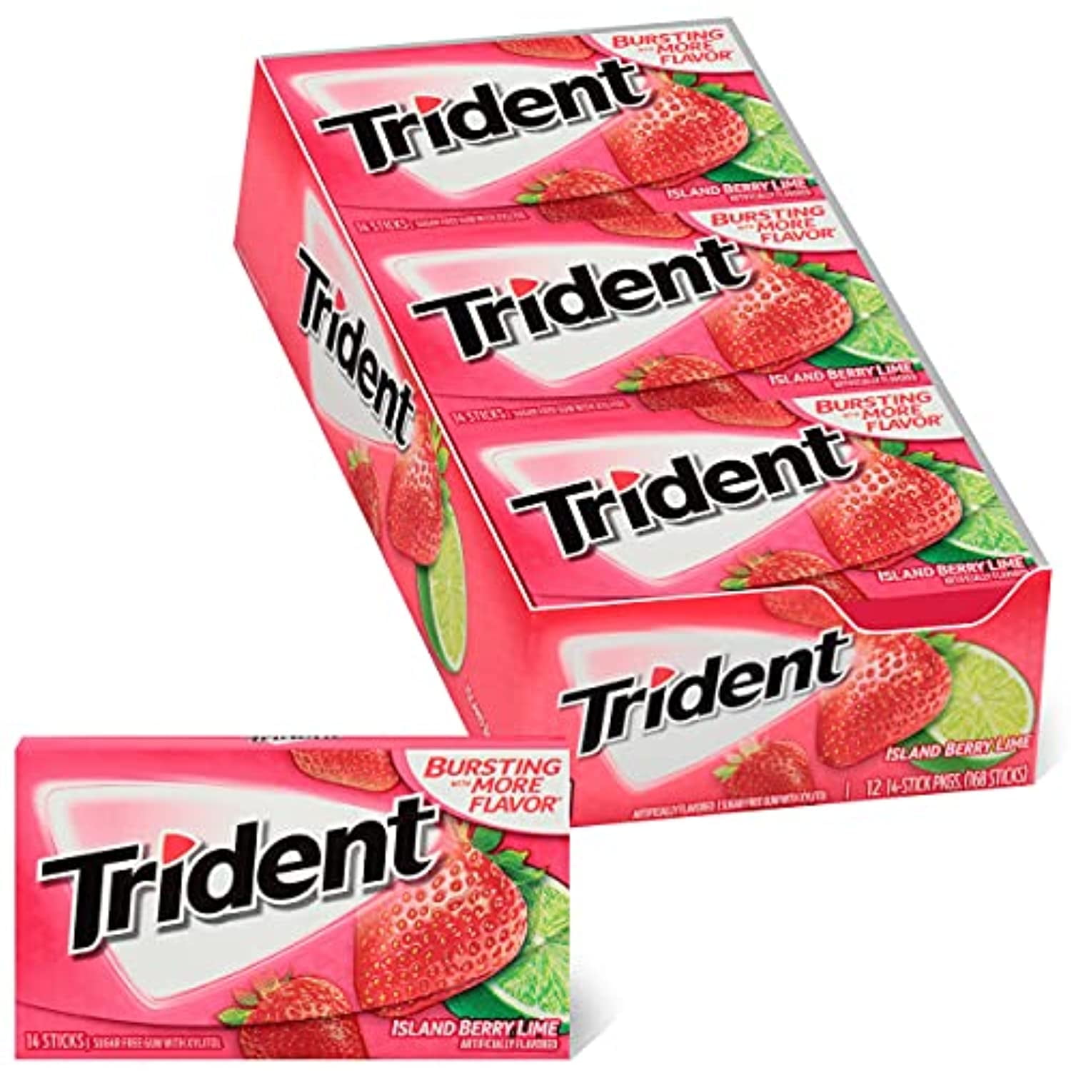Trident VP Island Berry Lime Gum 12 Count Pack — 14 Sticks Each — Sugar ...
