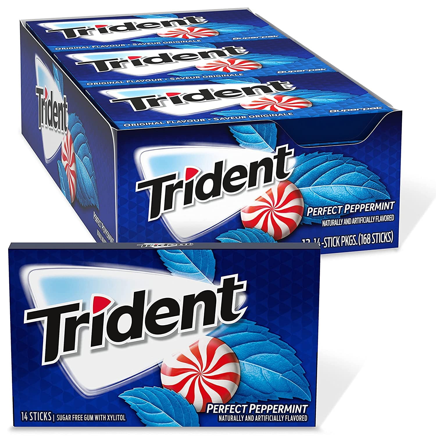 Trident Value Pack Perfect Peppermint, Count 12 (14Pcs) X 2 (Package ...