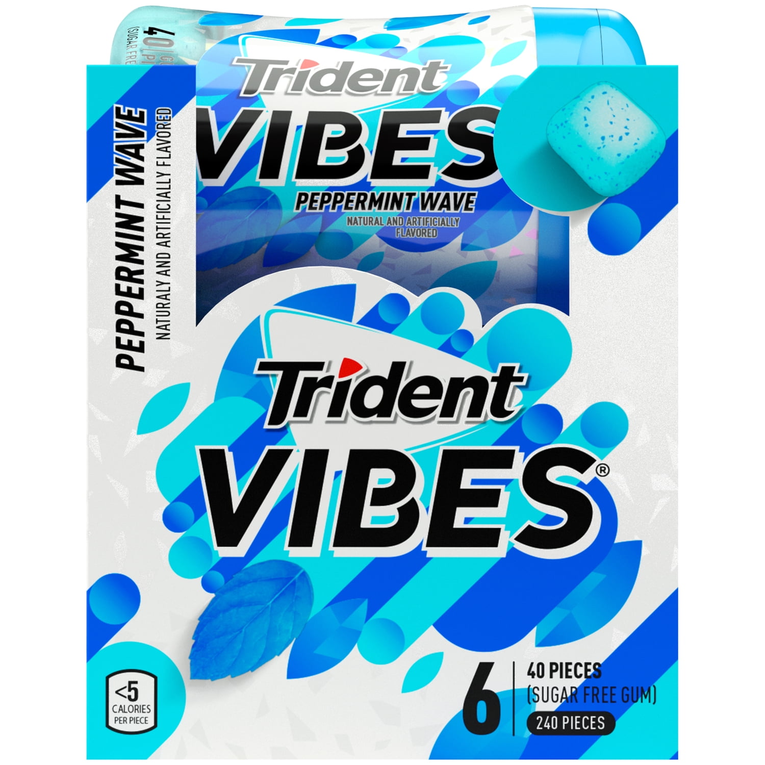 Trident, Vibes Peppermint Sugar Free Gum, 40 Pcs, (Pack of 6) - Walmart.com