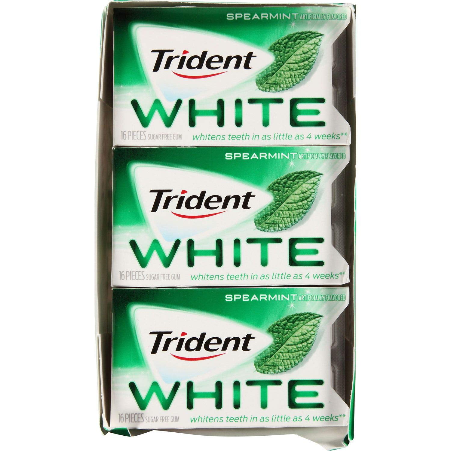 Trident White Spearmint Sugar Free Gum - Mint Value Dual Pack ...