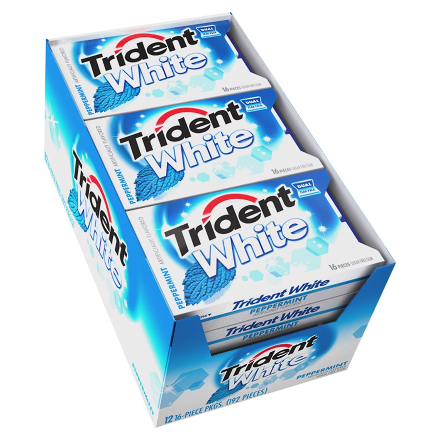 Trident White Peppermint Sugar Free Gum - 16 ct. - 12 pk. (pack of 2 ...