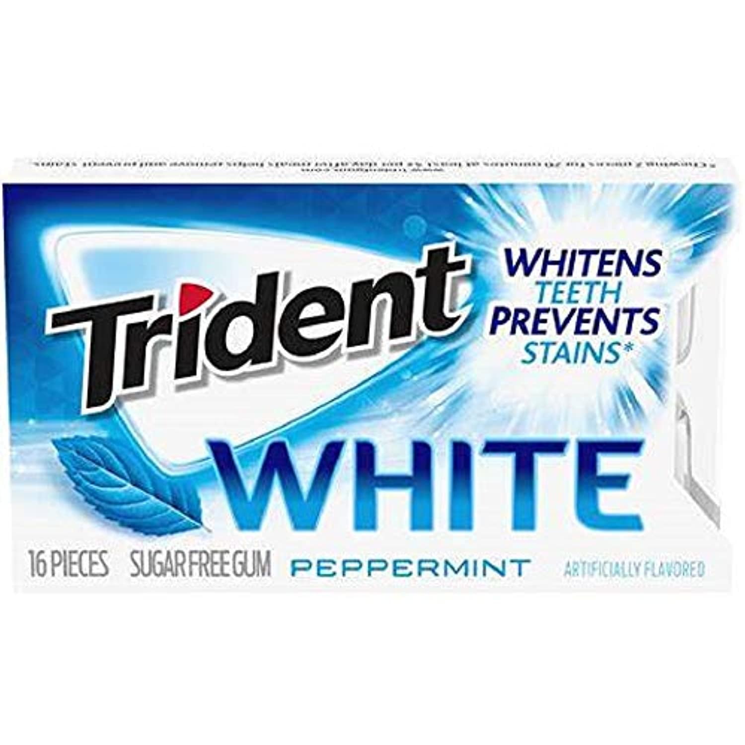 Trident White Peppermint Sugar Free Gum (Case Of 9) - Walmart.com