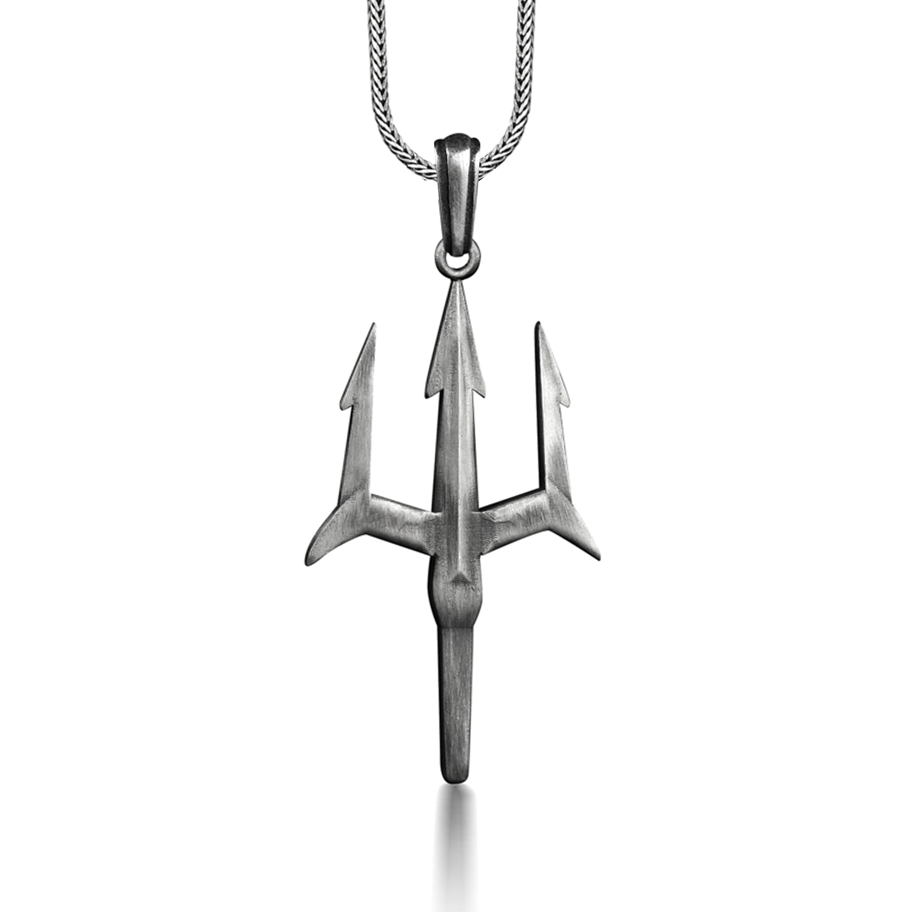 Trident of Poseidon Pendant in Silver, Poseidon’s Spear Fantasy ...