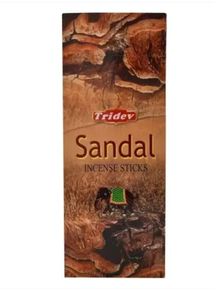 Tridev Agarbatti Sandal Incense Sticks Pure Natural Home Fragrance Incense Pack of 610 Stick ...