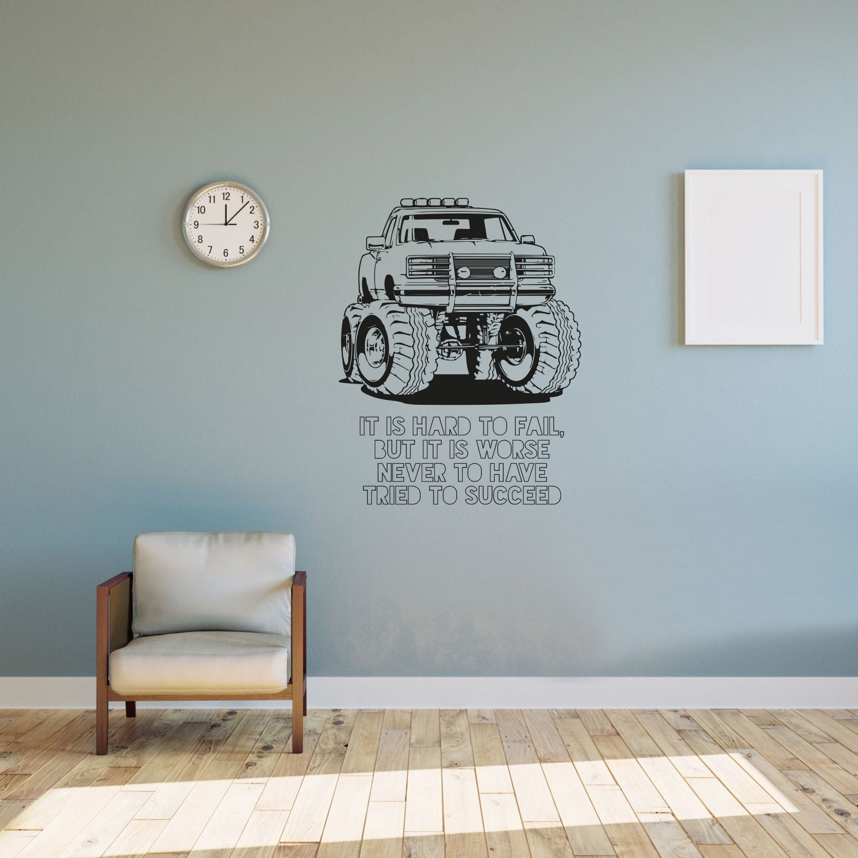 Tried To Success Quote Quotes Monster Truck Toy Car Wall Sticker Art ...