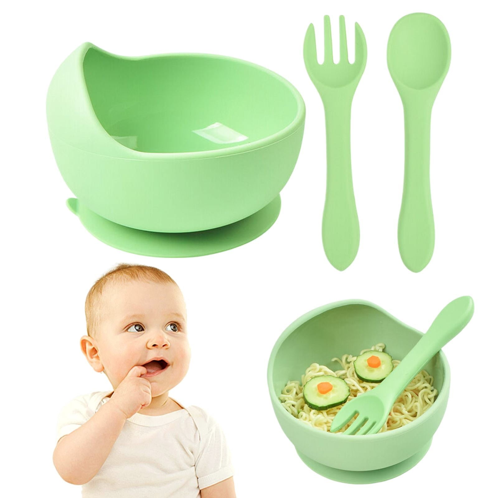 Trieiy Baby Feeding Essentials Almond Silicone Suction Cup and Spoon ...