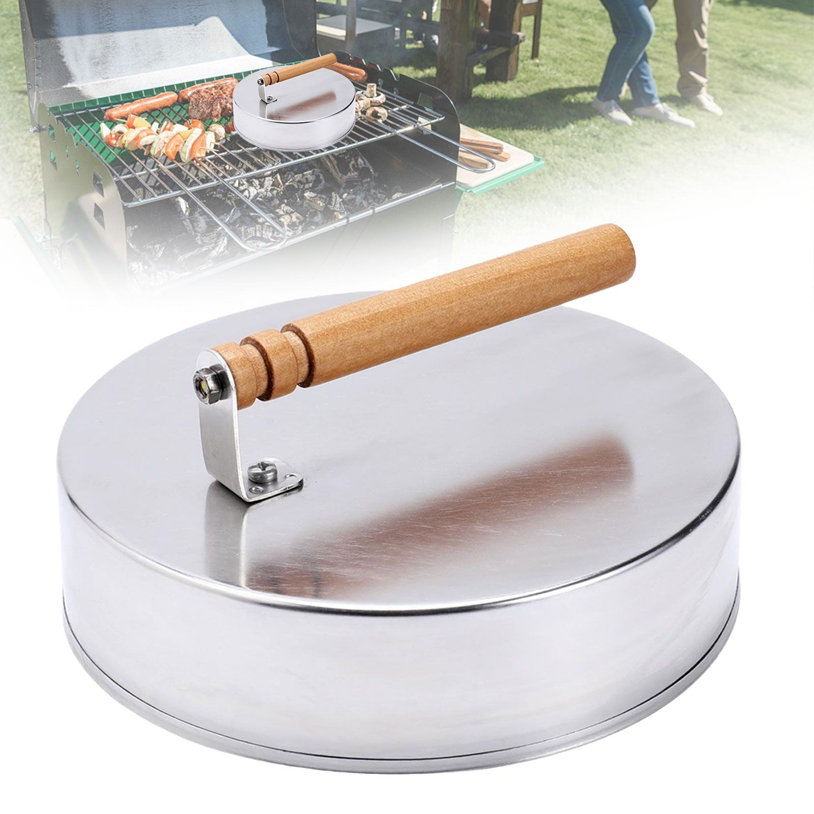 Trieiy Grill Steaming Cover Round Melting Dome | Ergonomic Basting ...