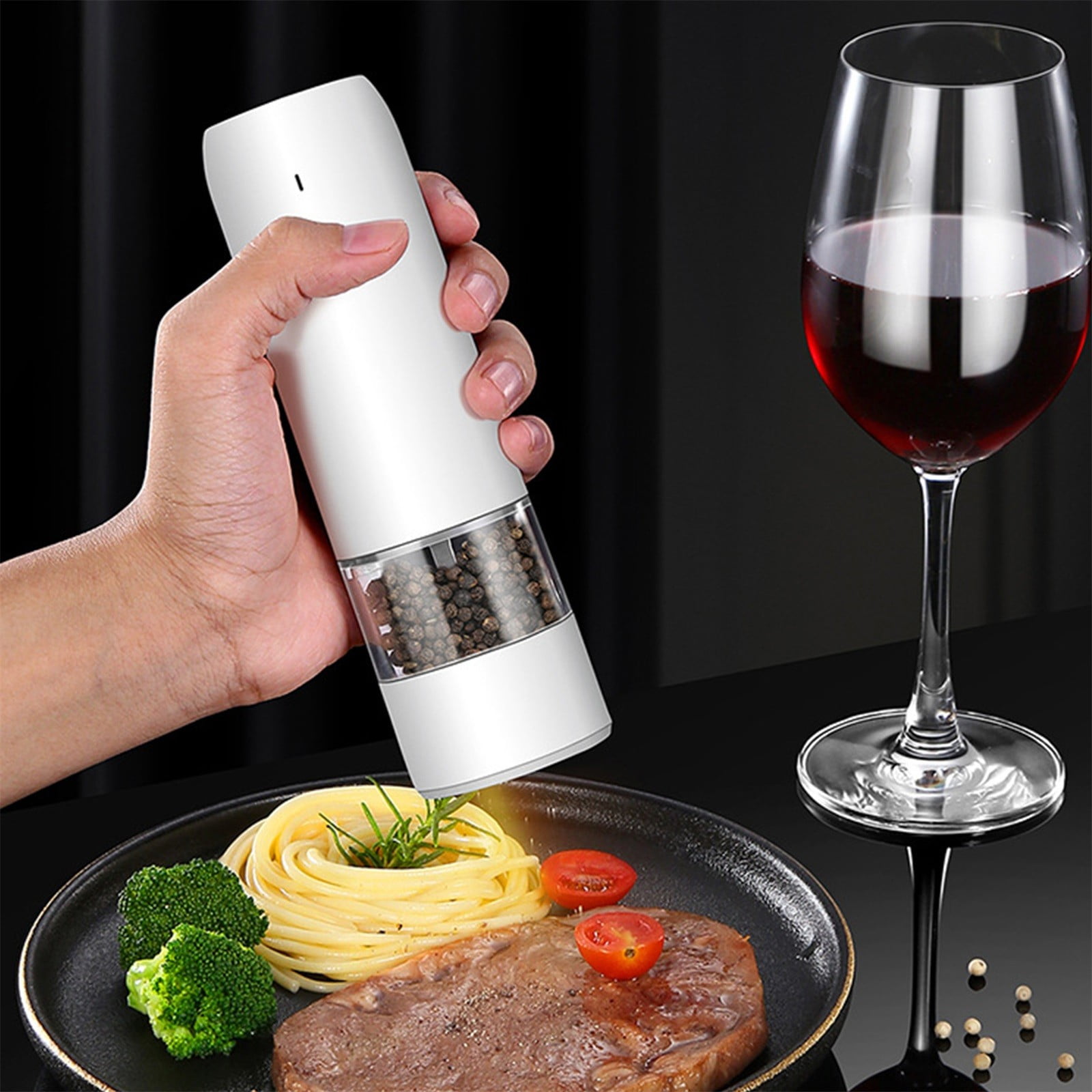 Trieiy Rechargeable Kitchen Grinder Adjustable Coarseness Seasoning ...