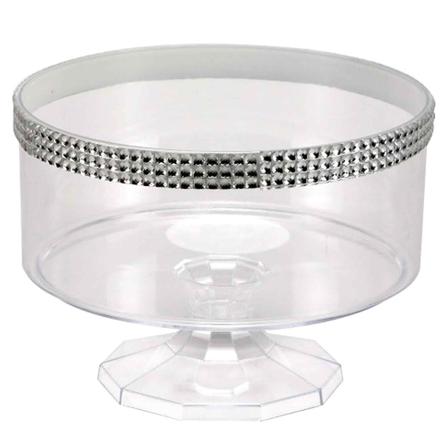 Trifle Small Clear Bowl Silver Rim Jewel Accent For Snacks & Cakes 80 ...