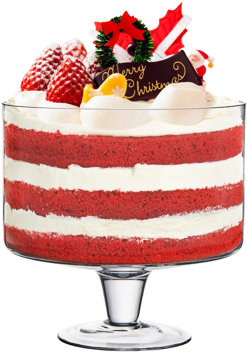 Trifle bowl Glass Crystal-Clear Set of 1, 116oz(3.3L), Footed Trifle ...