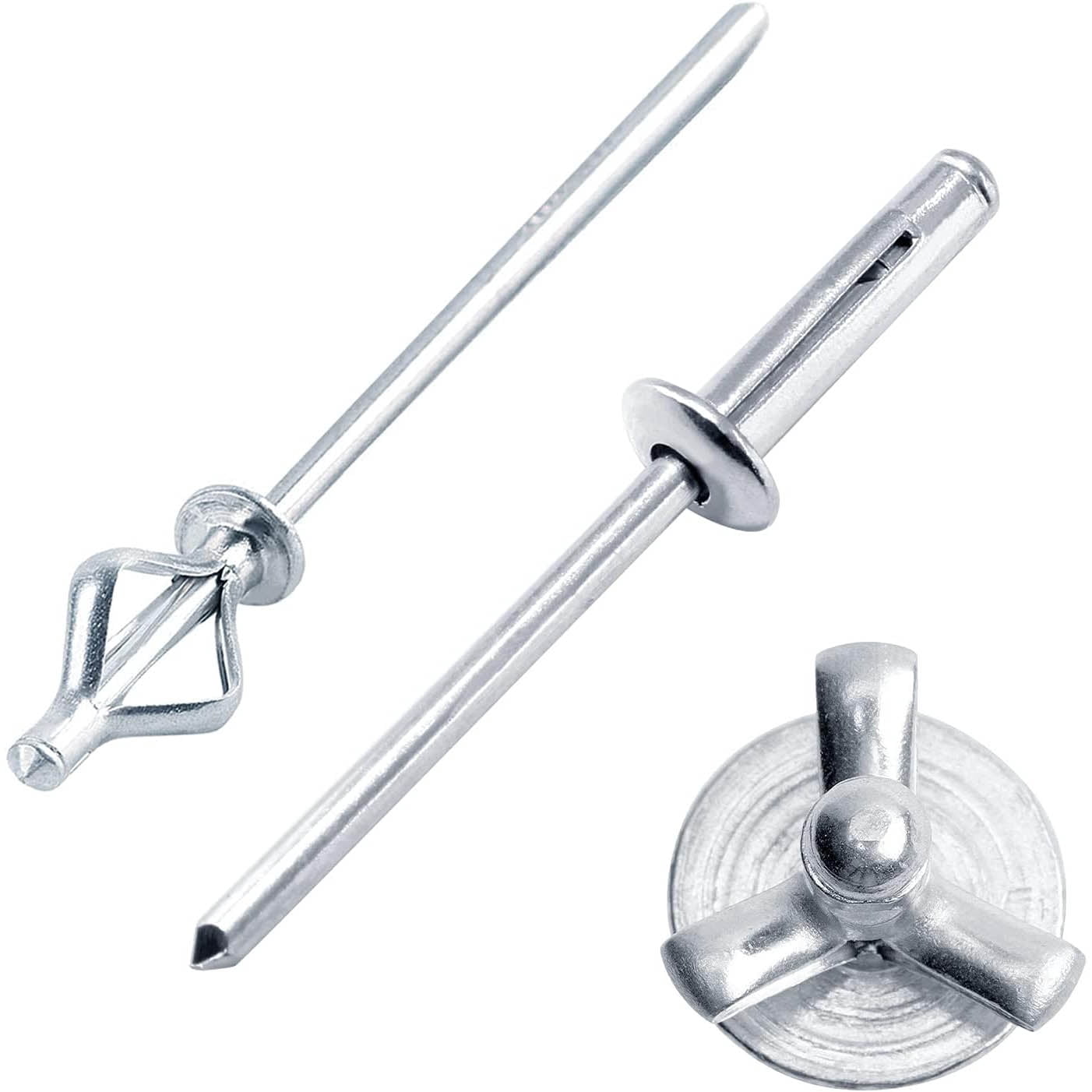 Trifold Exploding Pop Rivets, Solid Aluminum Tri Grip Rivets Bulb Style ...