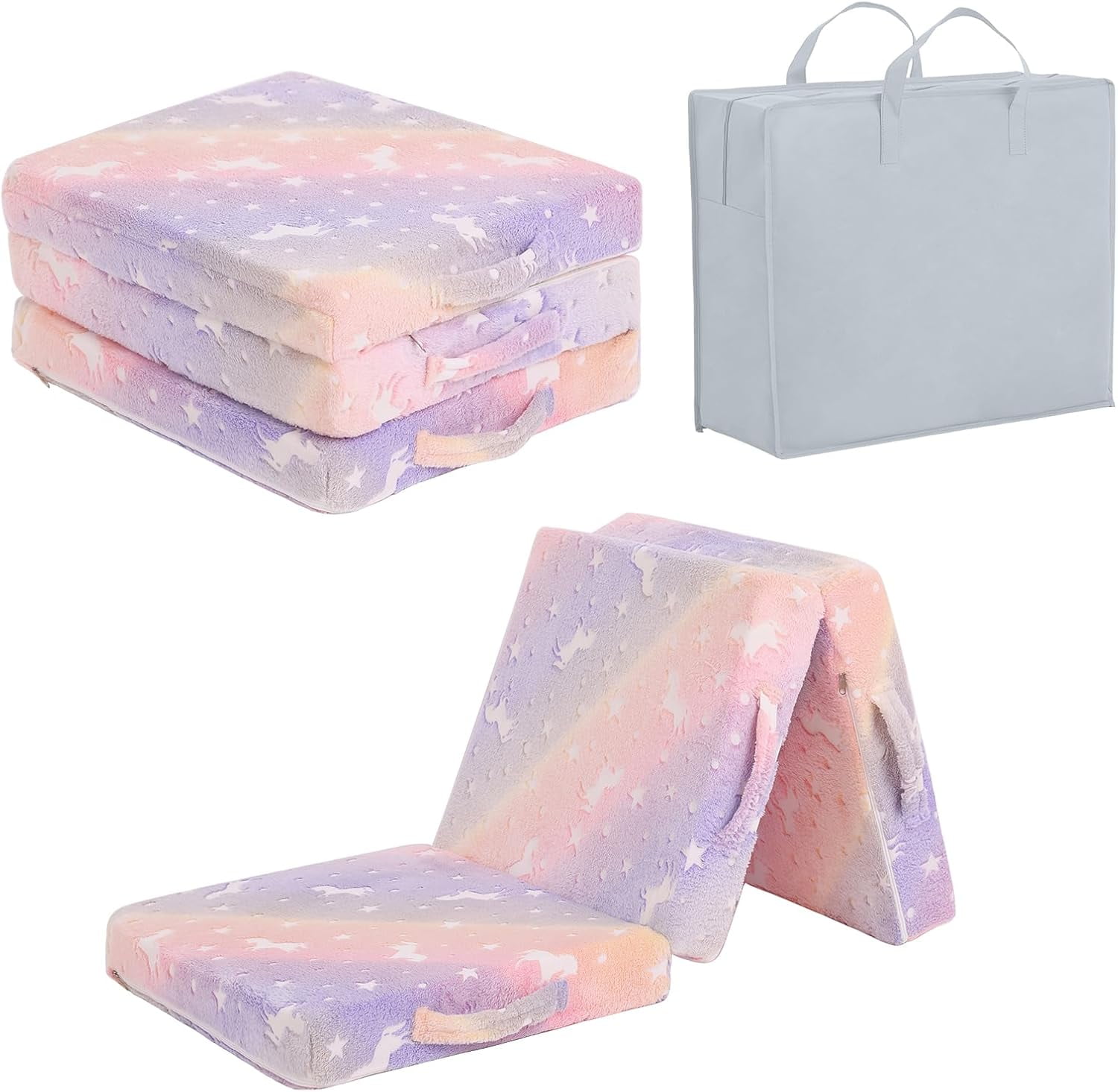Trifold Floor Mattress for Kids, Glow in The Dark Baby Kids Futon with ...