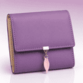 Trifold Ladies Wallet 9-Deep Purple PU Leather RFID Blocking Card ...