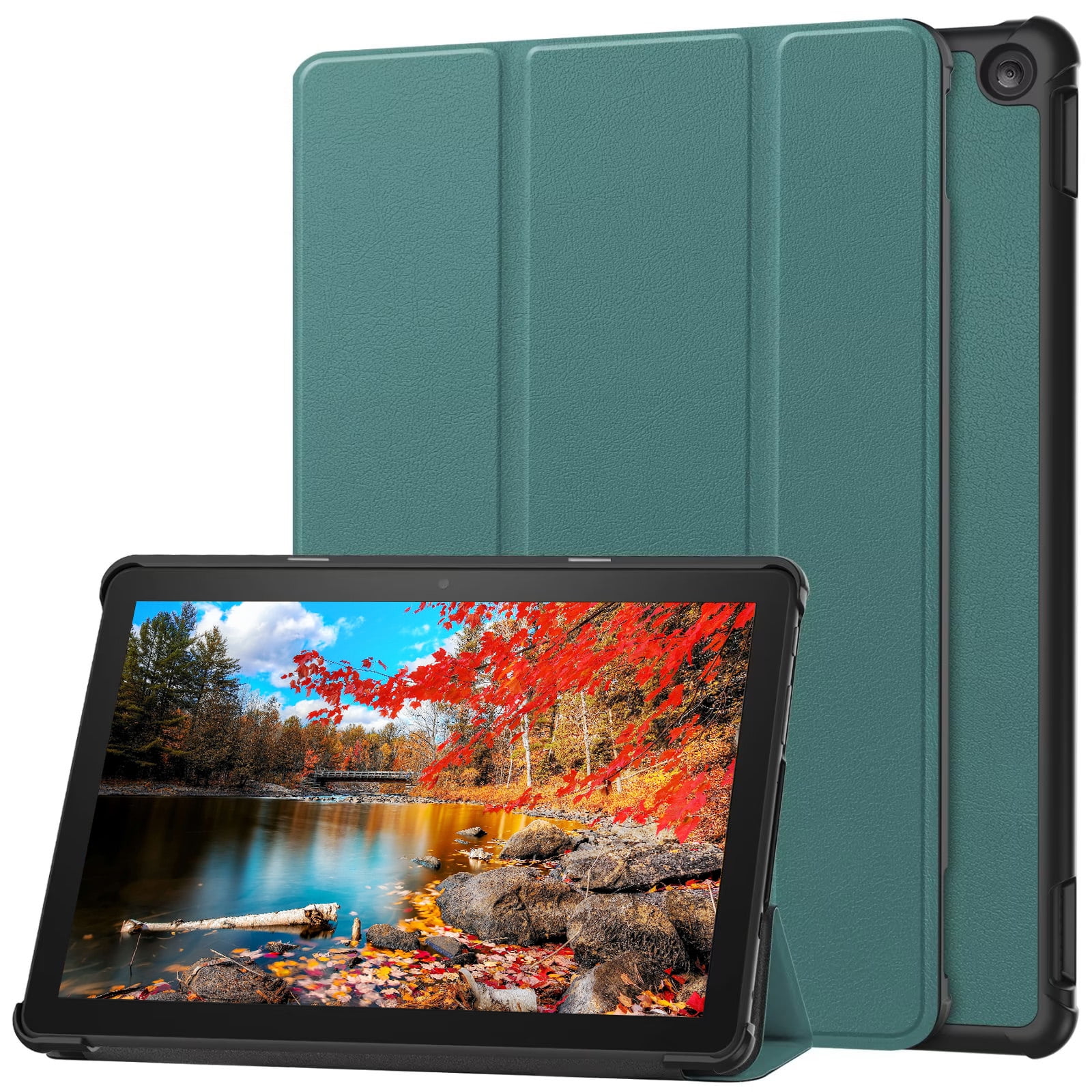 Trifold Stand Cover Case for All-New Amazon Fire HD 10 Tablet PU ...