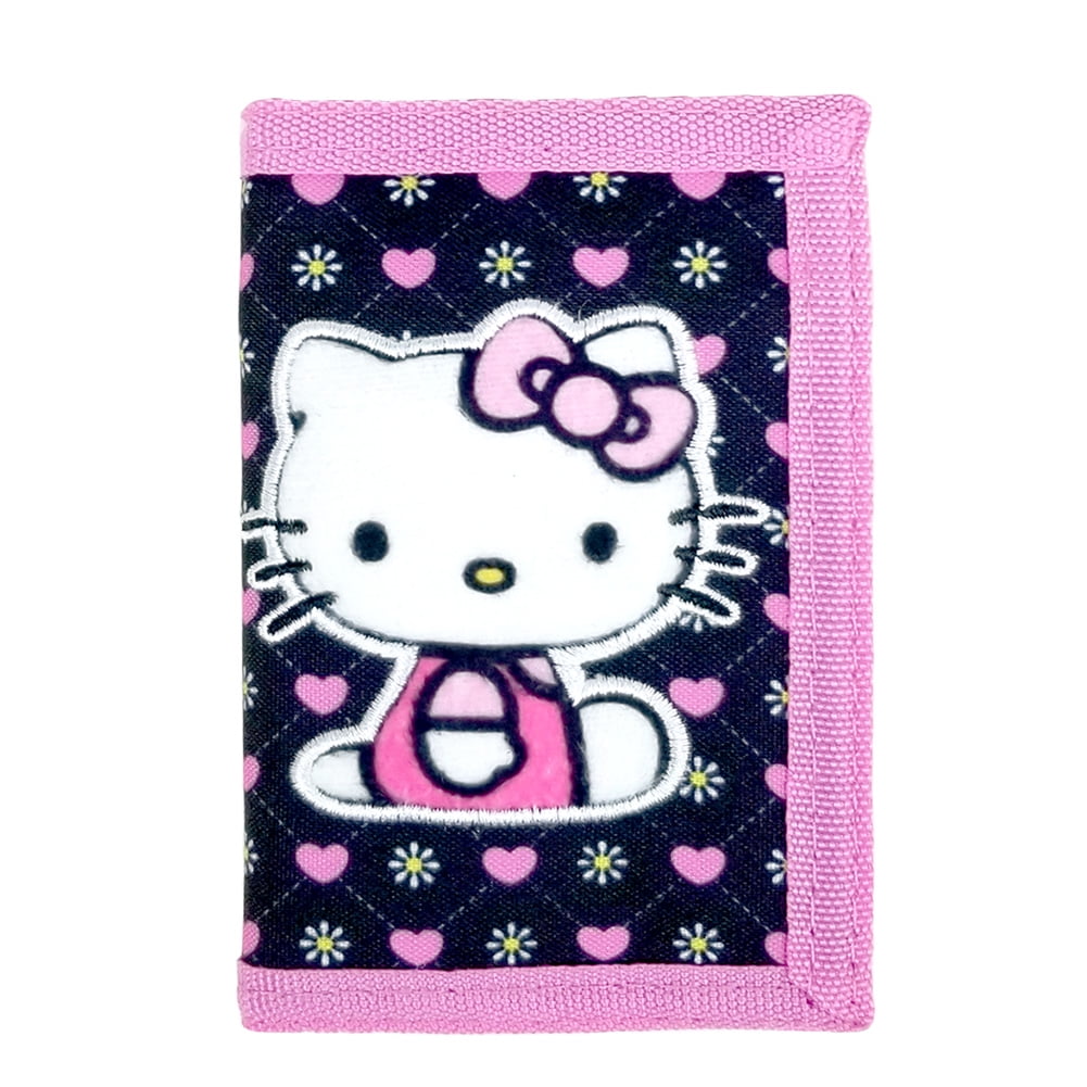 Hello Kitty Trifold Wallet with Small Hearts and Flowers - Officially ...