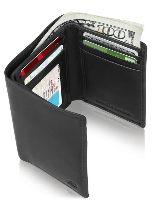 Genuine Leather Trifold Wallets For Men - Mens Trifold Wallet With ID ...