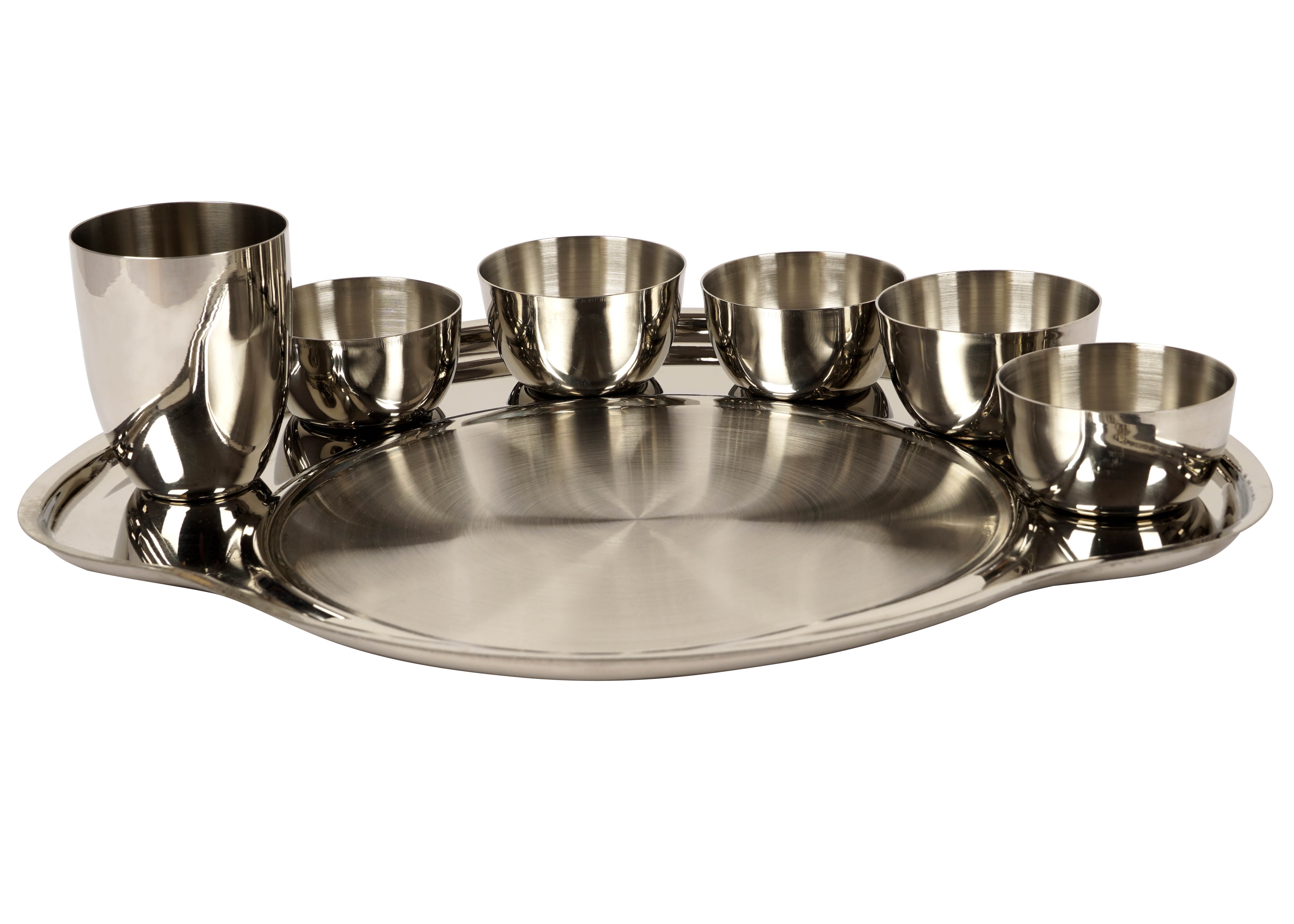 Trifri Indian TraditionalThaliStainless Steel DinnerSetOfThaliPlate ...