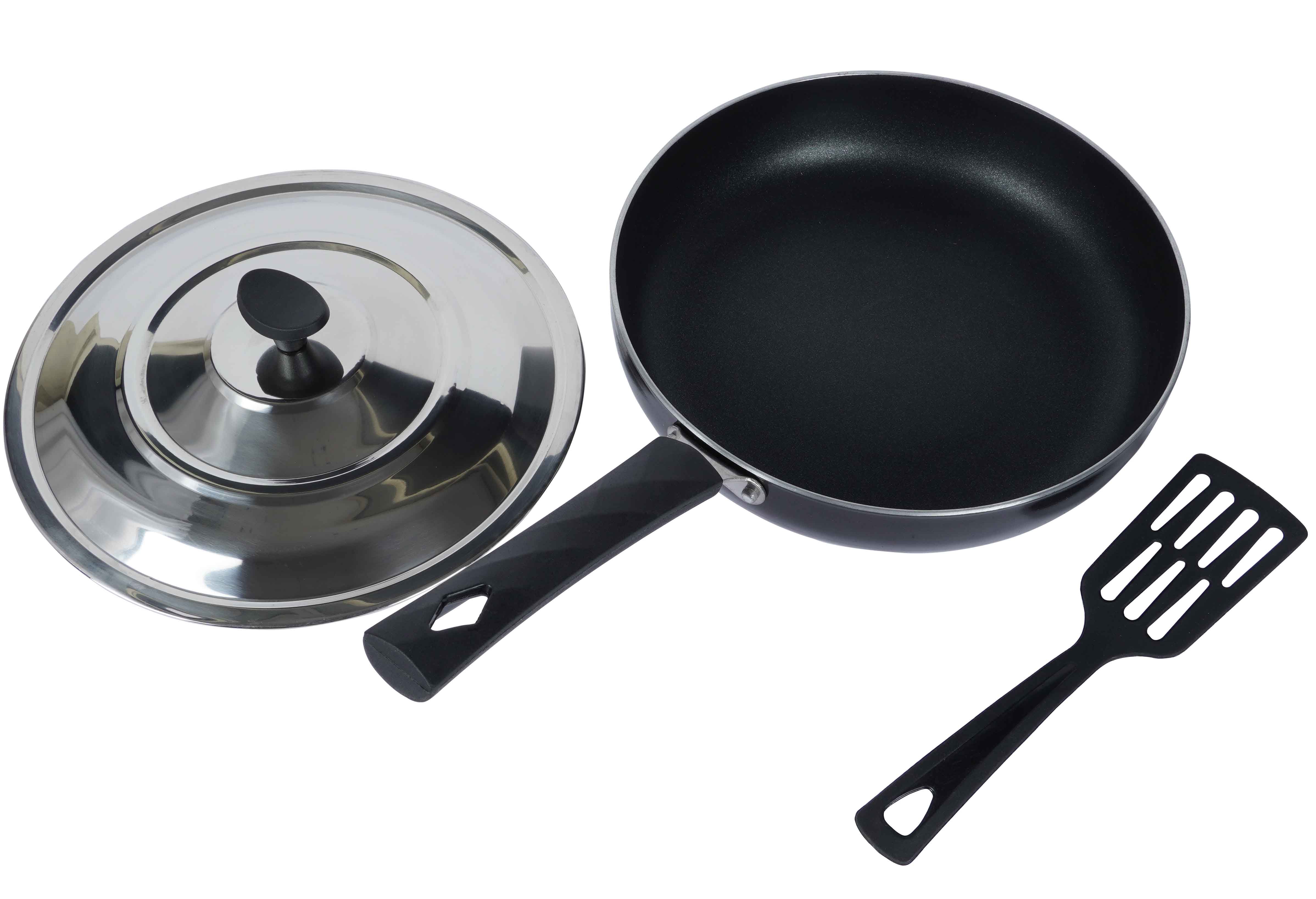 Trifri Non,Stick fry pan Turner With LidNon Stick Coating Induction ...