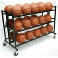 Trigon Sports Lockable Ball Storage Cart, Indoor Outdoor Rolling Ball ...