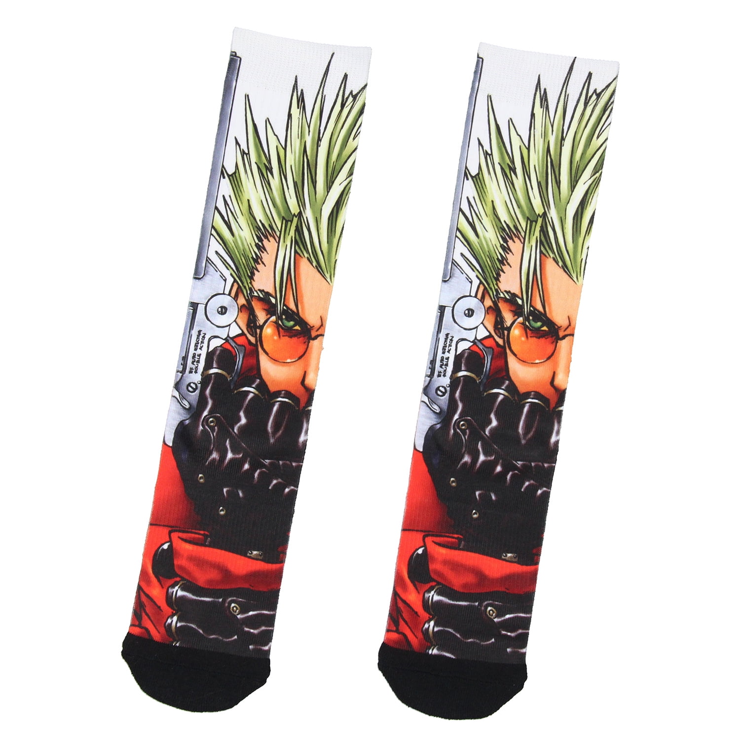 Trigun Anime Men's Vash The Stampede Sublimated Adult Crew Socks 1 Pair ...