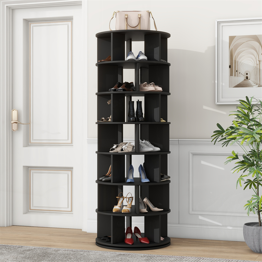 Trilenars 23.6-Inch 7-Tier Rotating Shoe Rack Tower, 360° Rotating Shoe ...