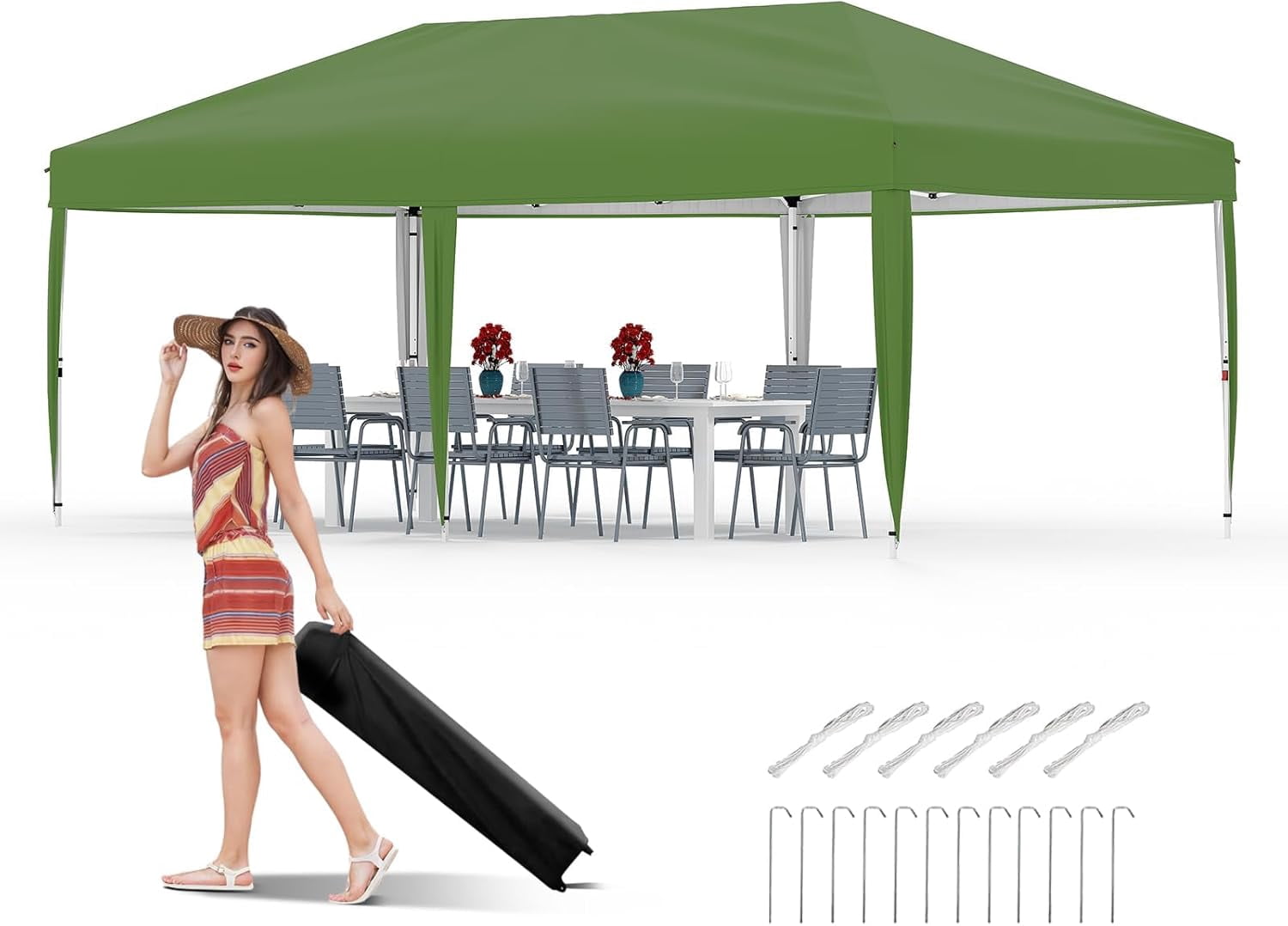 Trilenars 3M*6M Pop Up Canopy Tent,Easy Up Outdoor Sun Shade,Commercial ...