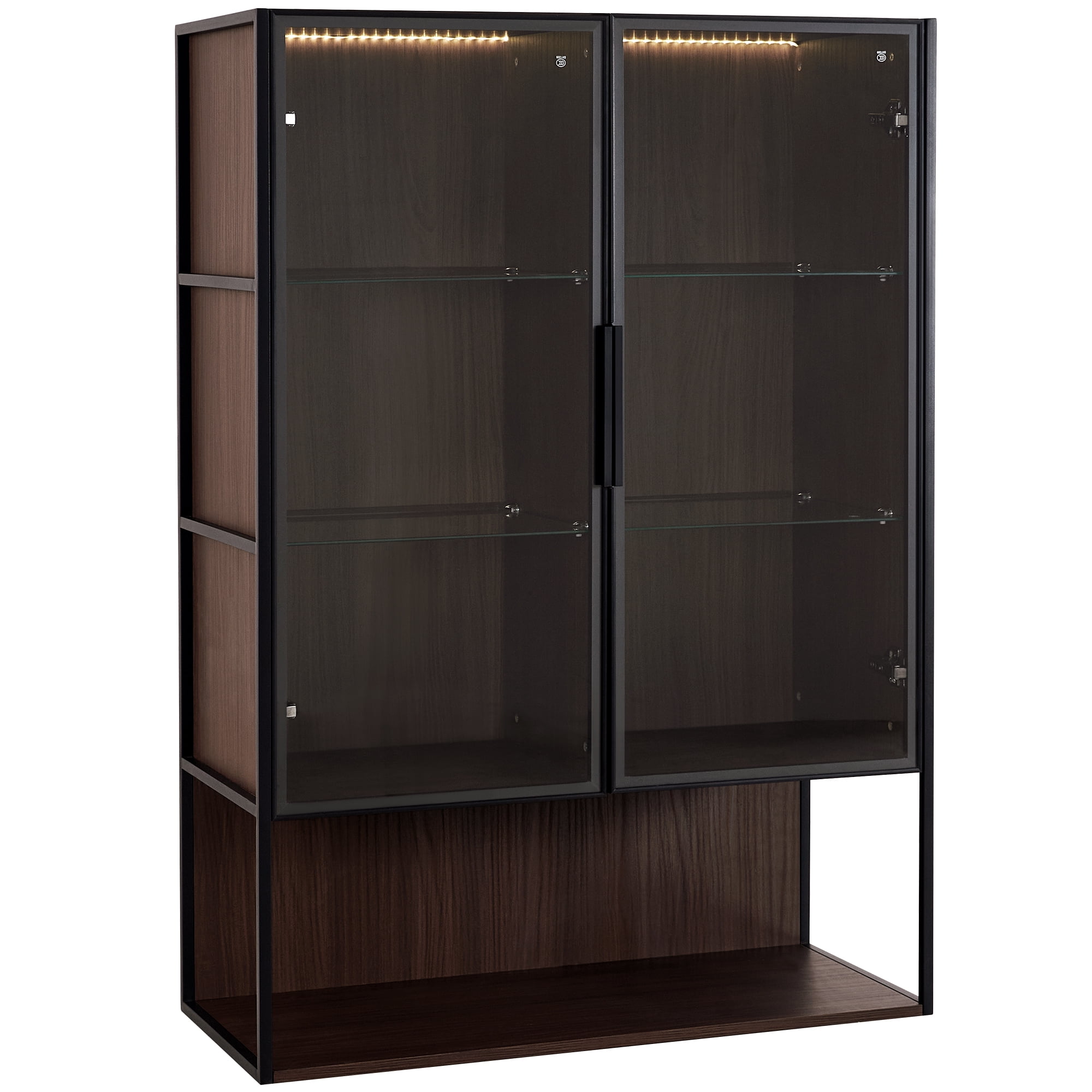 Trilenars 51.2'' Tall Lighted Display Cabinet, Modern Minimalist Style ...